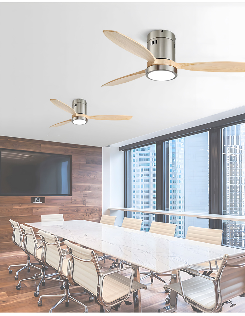 GOGEOUS Nordic Ceiling Fan With Light American Style Retro Low Floor ...