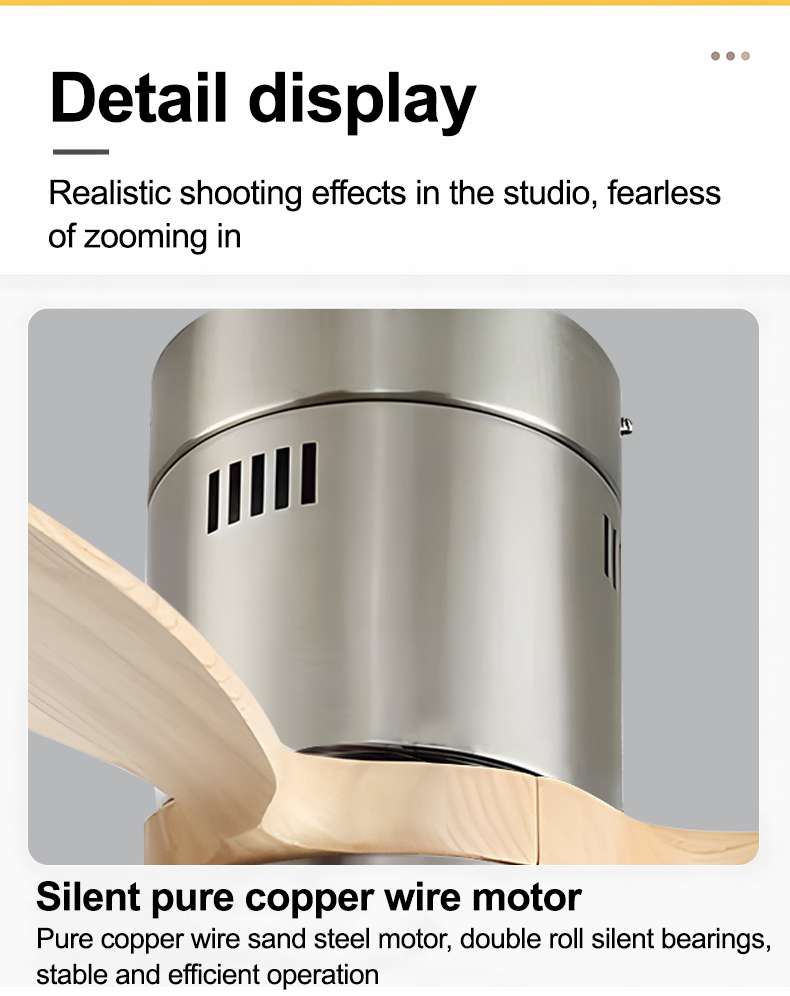 GOGEOUS Nordic Ceiling Fan With Light American Style Retro Low Floor ...