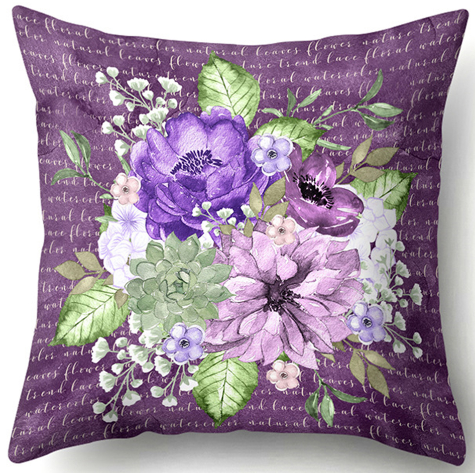 Purple flowers Large Pillowcases cotton polyester 70×70.60×60.45×45.40× ...