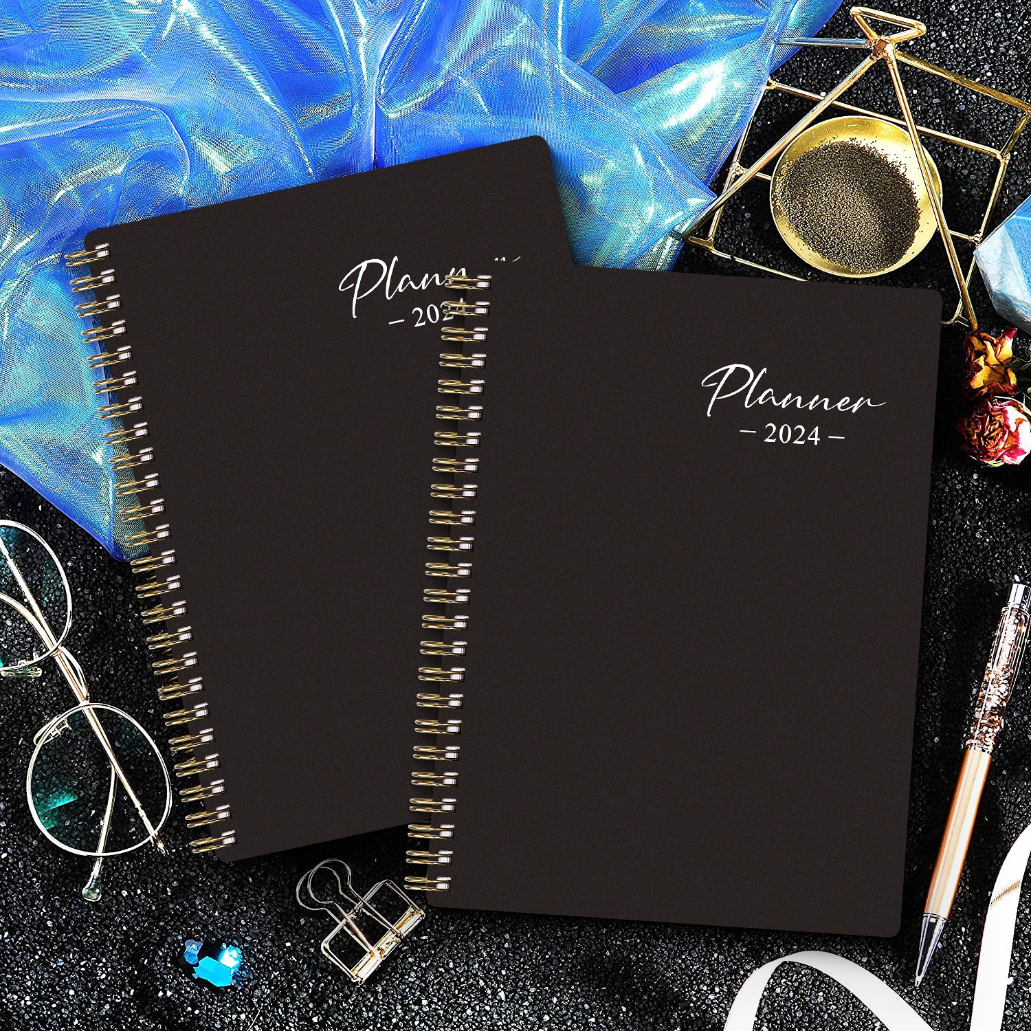Ashley A5/148 Pages 2024 Planner Notebook Double Coil Loose Leaf ...