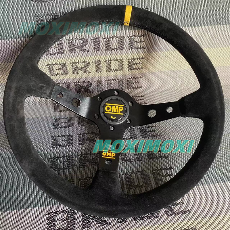 Universal 14Inch OMP Racing STEERING WHEEL Drift Suede Deep dish ...