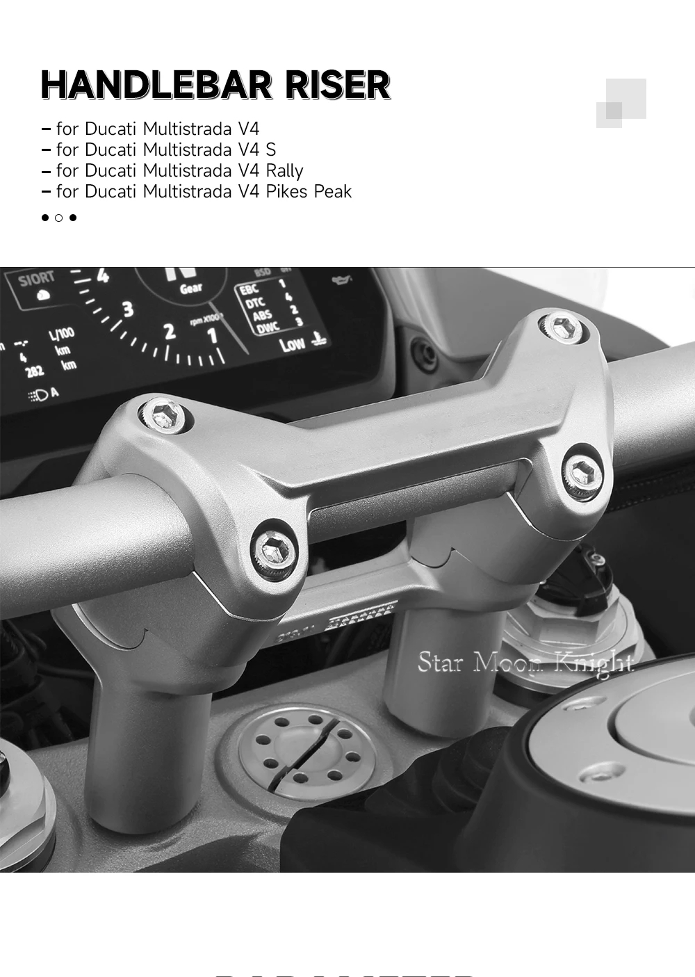 Handle bar Extension AdapterFor Ducati Multistrada V4 V 4 Multistrada ...