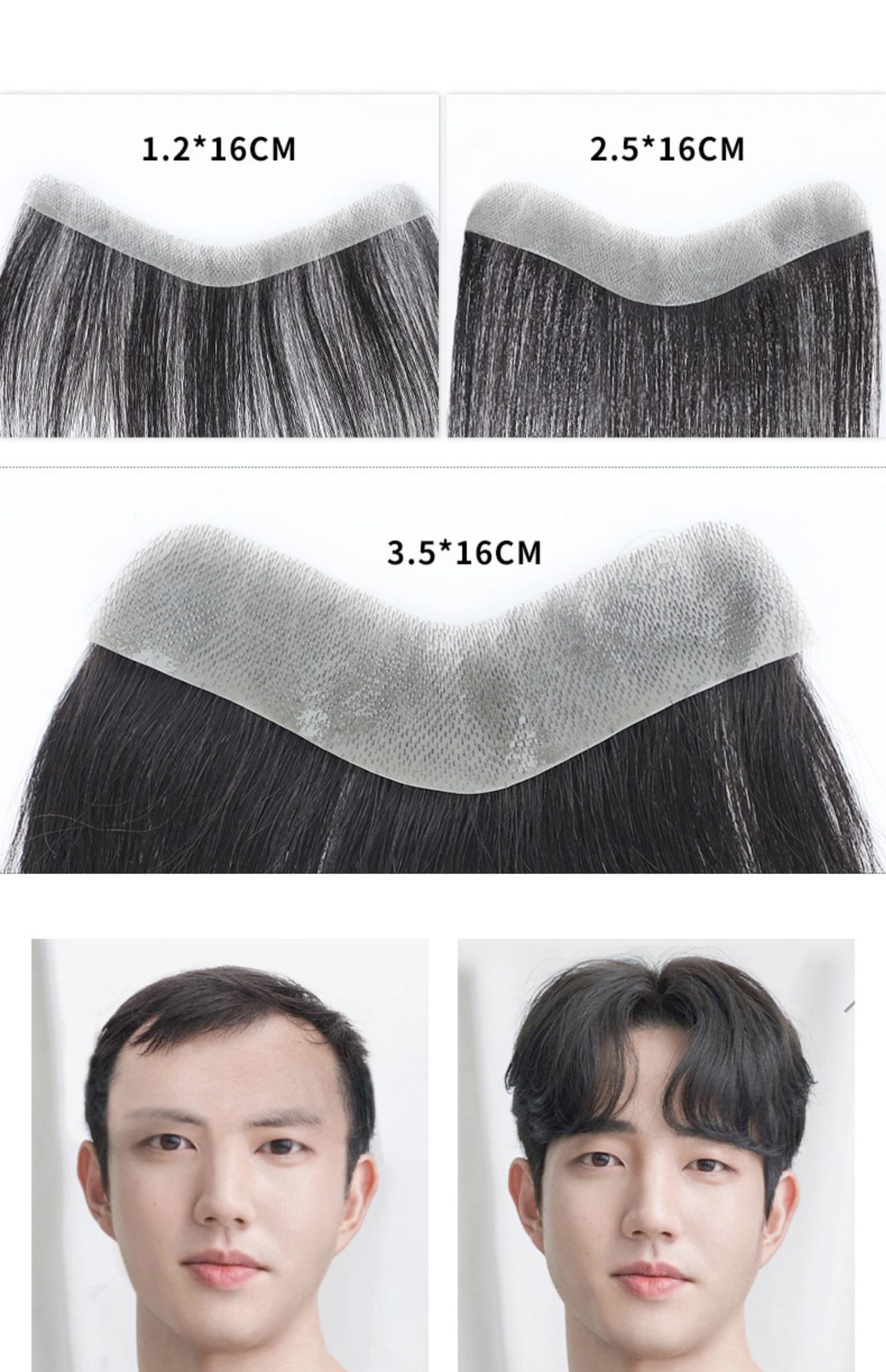 Wig Men's and women's hairline fake hair patch forehead Men's and women ...