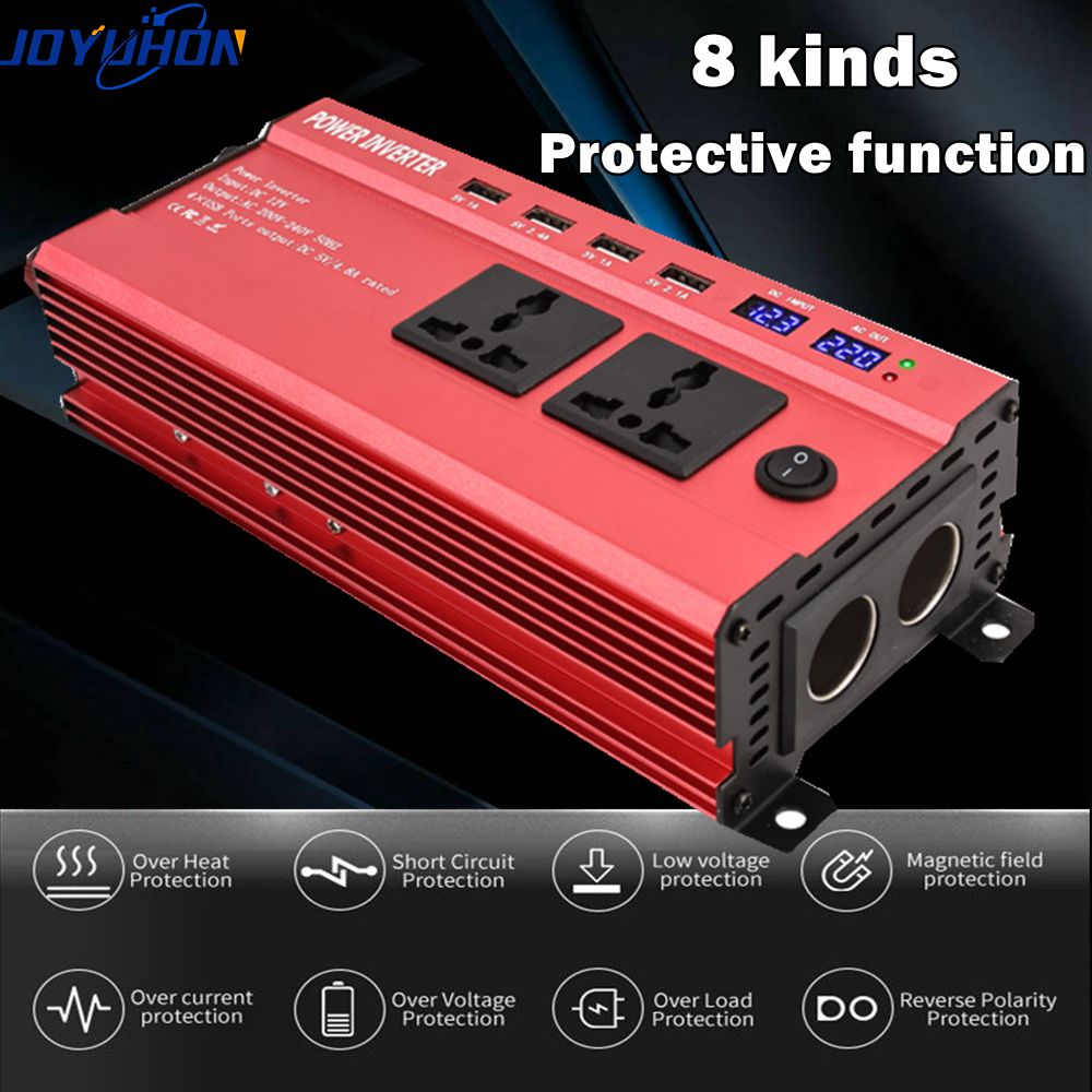 JOYUHON 6000W Solar Inverter System DC12V to AC 220V Power Inverter 80W Solar Panel and 30A ...