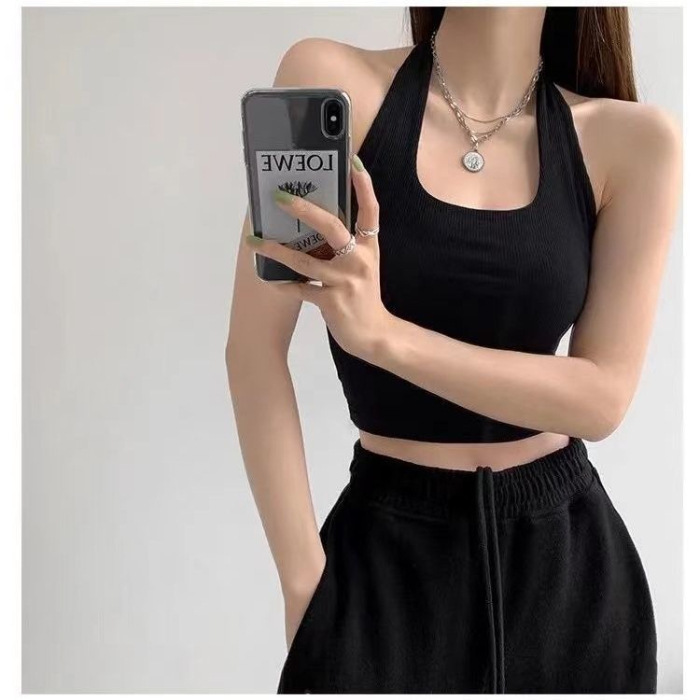 DOZW White holder Sexy Backless tank tops for women Streetwear ...