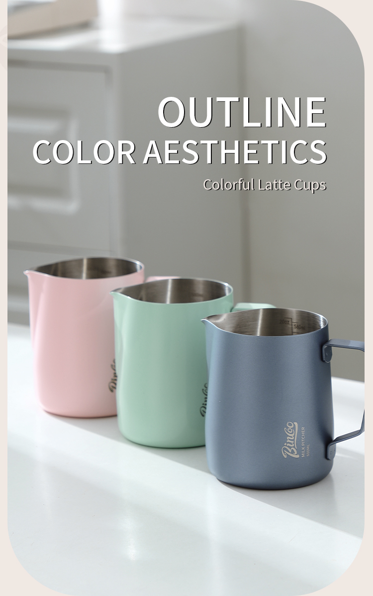 BINCOO Coffee Pull Flower Vat Milk Foam Jar Stainless Steel ...