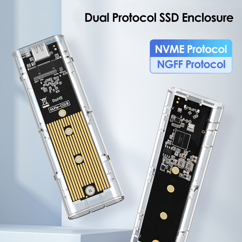 M.2 NVMe SSD Enclosure Adapter Tool-Free Aluminum Case USB C 3.1 Gen 2 ...