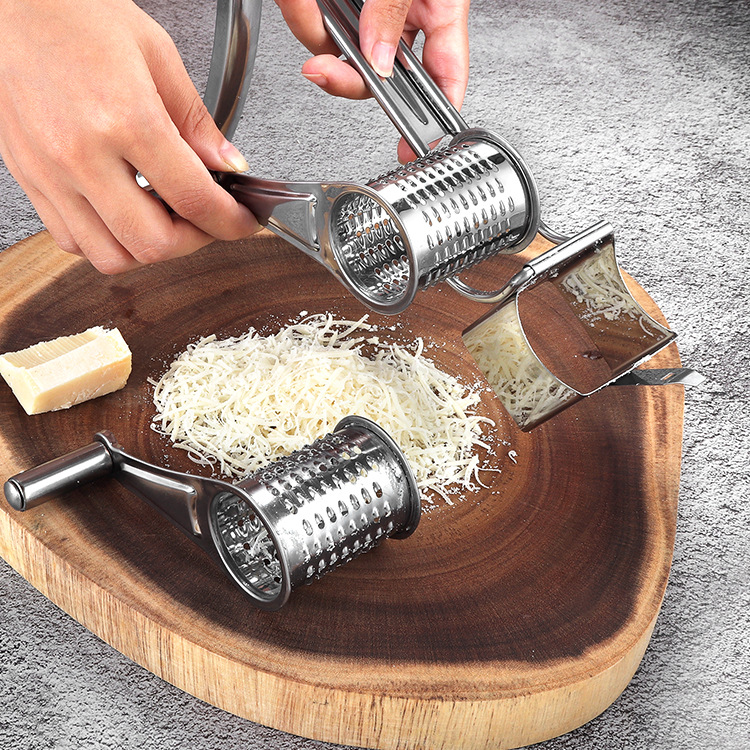 Stainless Steel Cheese Planer Hand-Cranked Rotating Cheese Grater ...