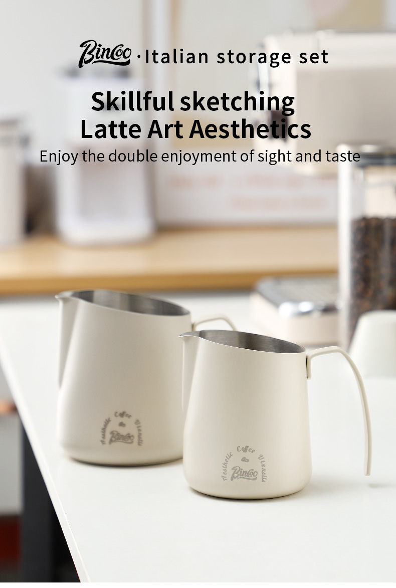 BINCOO Coffee Pull Flower Vat Diagonal Latte Cup Stainless Steel ...