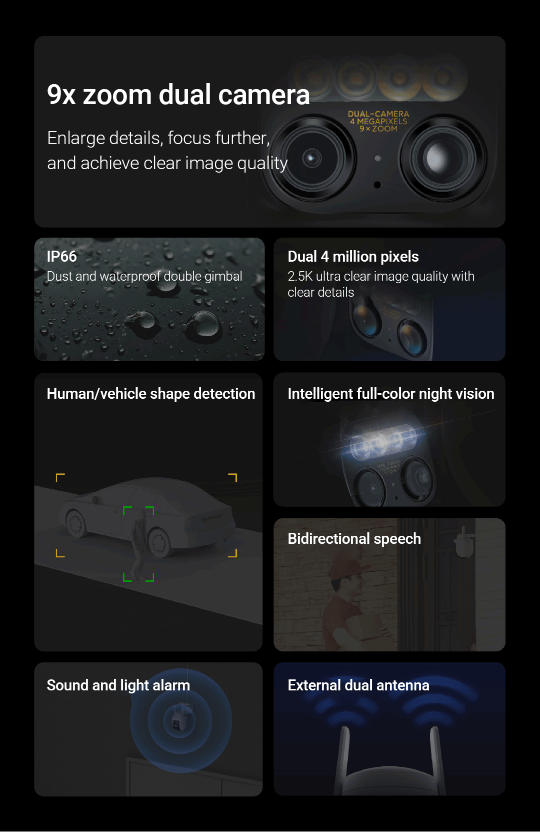 Xiaomi CW700S Smart Outdoor Camera Dual 4MP Camera 9x Zoom Full-Color ...