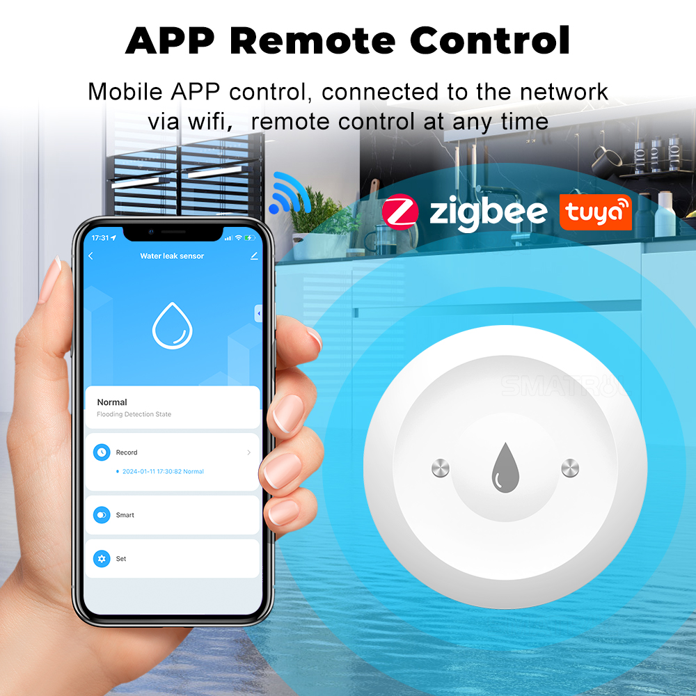 SMATRUL Tuya Zigbee Water Immersion Sensor Smart Life Leakage Sensor ...
