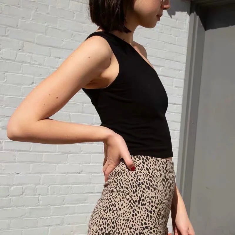 DOZW One Shoulder Cropped Tanks Top Women Summer Sleeveless Tanks Camis ...