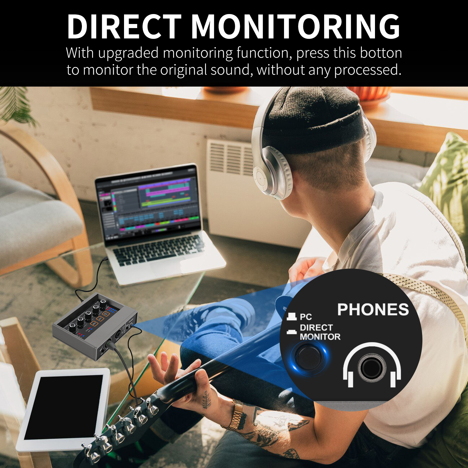 XTUGA Q-16 Professional Audio Interface USB Recording Sound Card with ...