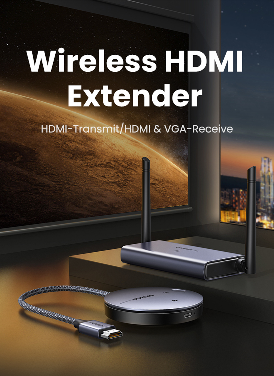 UGREEN Wireless Extender Screen Projector HDMI Switch Converter 50 ...