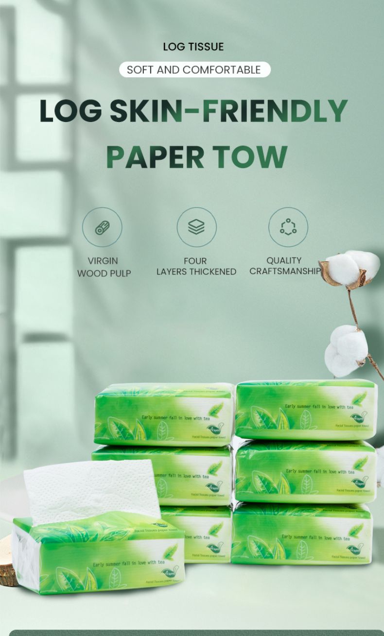 10 packs Green Tea Tissue 4ply Organic green tea Facial Tissue Paper ...