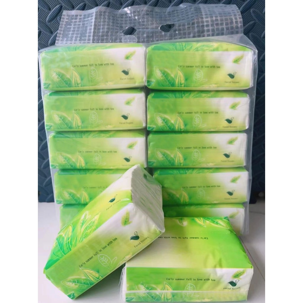 10 packs Green Tea Tissue 4ply Organic green tea Facial Tissue Paper ...