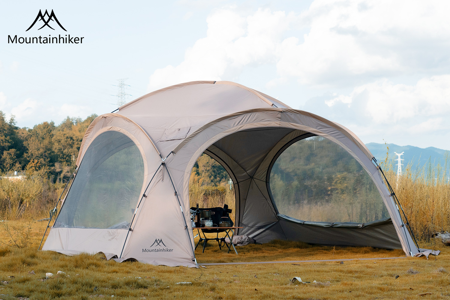 MOUNTAINHIKER Dome Canopy - Zipper Version | Walls Included | Silver ...