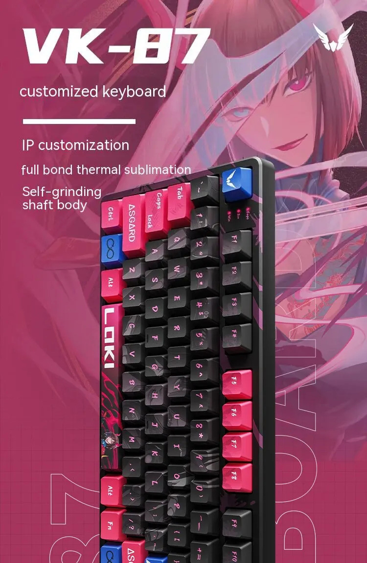 VALKYRIE VK87 Mechanical Keyboard 87 Keys Hot Swap TFT Color Screen ...