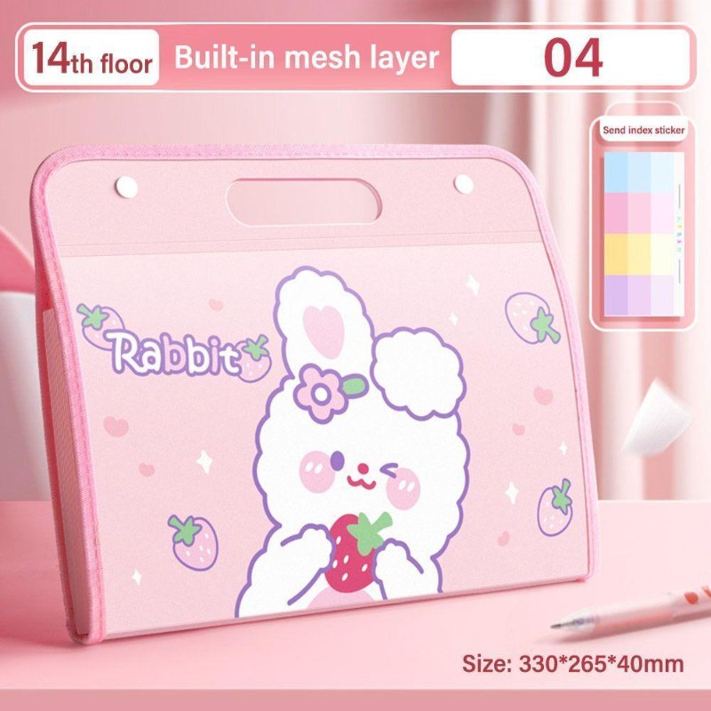 New Upgrade 14 Layers Expanding File Folder with Mesh Pocket A4 File ...