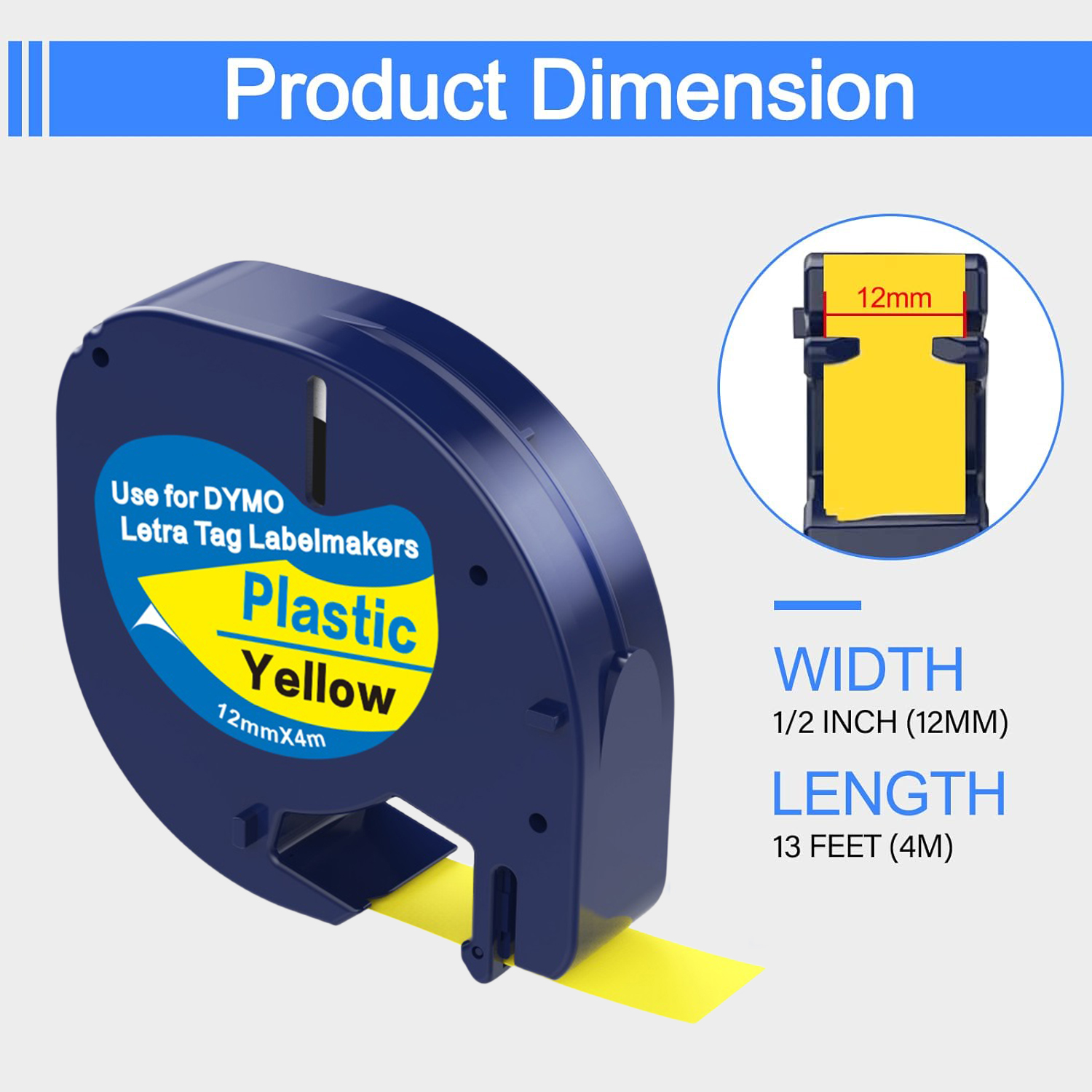 DYMO Compatible Label Tape LetraTag Refills 91202 91332 S0721620 ...
