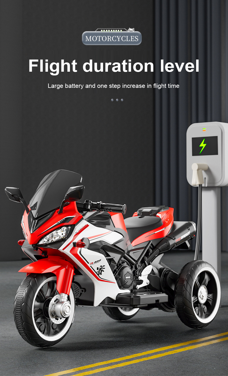 Children's electric motorcycle, simulated motor vehicle, dual drive ...
