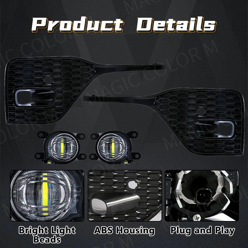 Car Fog Light Assembly for Toyota Fortuner 2020 2021 2022 2023 White ...