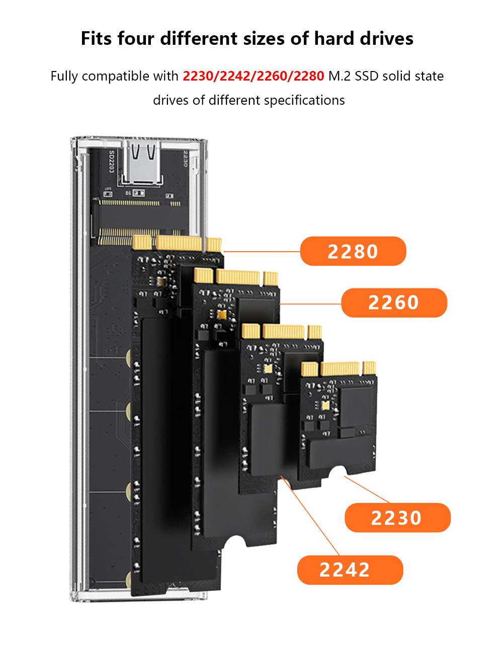 Walram M.2 Enclosure SATA PCI-e Adapter NVMe SSD Tool Free Aluminum ...