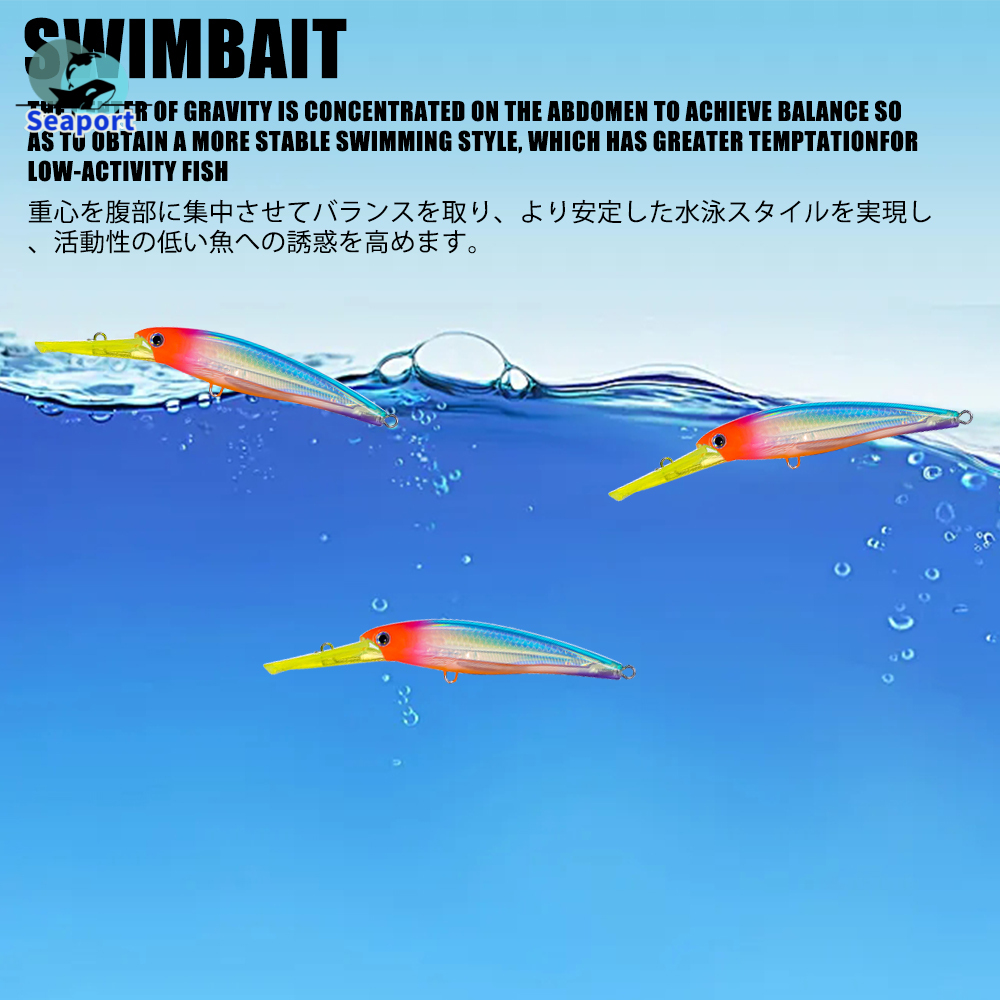 Fishing Lure, 72g 160mm Deep Diving Pesca Long Lip Fishing Lures 3D ...