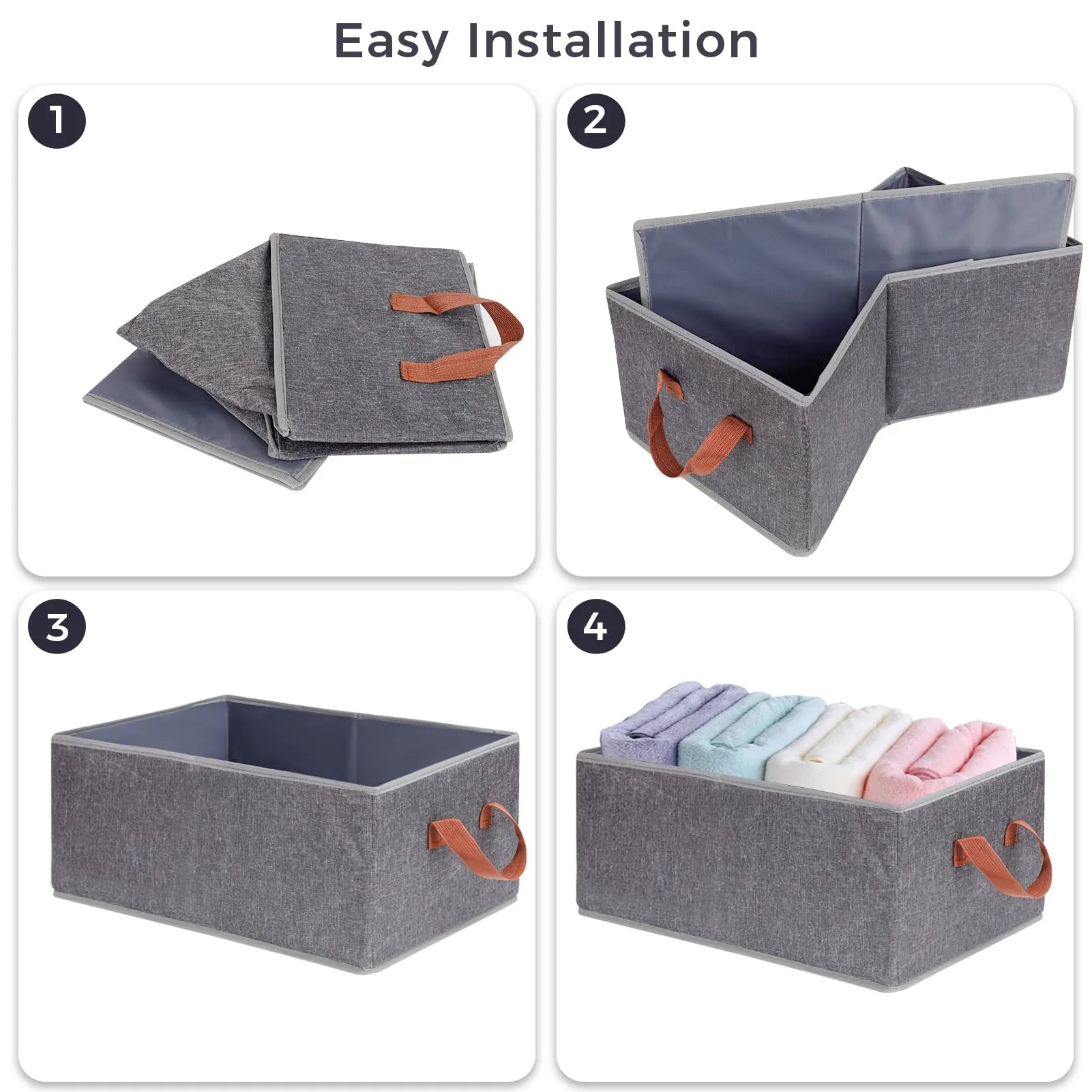 Eone Home Foldable Organizer Storage Box Clothes Socks Cabinet Wardrobe ...