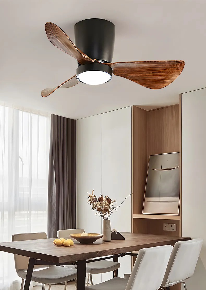 GOGEOUS modern ceiling fan with light with remote 3 colors dimming ...