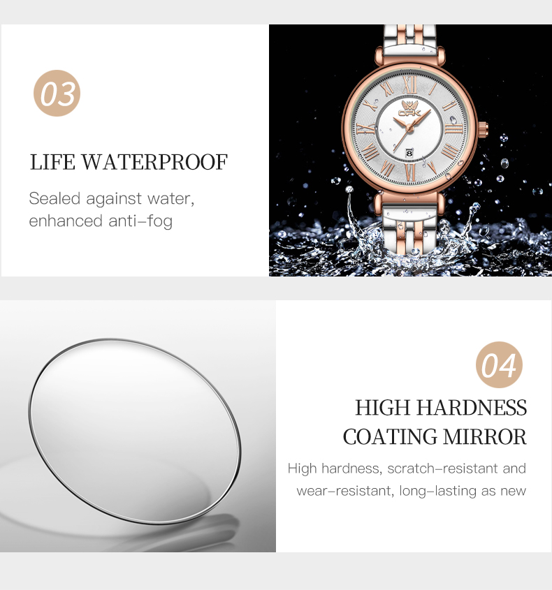 OLEVS Wrist Relo Watch For Women Waterproof Original With Box Stainless ...