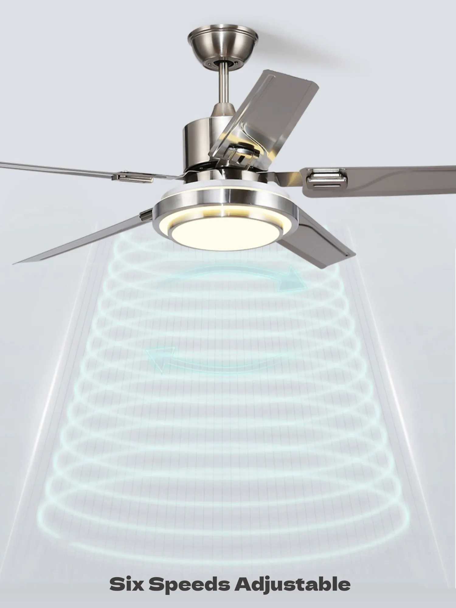 Nordic Modern Ceiling Fan With Light 3 Colors Dimming Strong Wind Fan ...