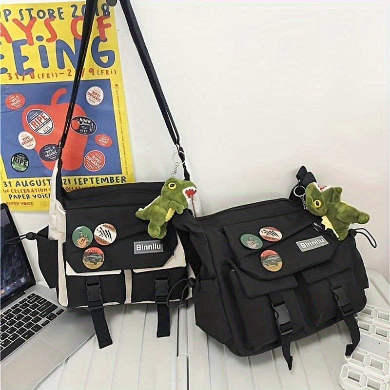 Men's Japanese Style Crossbody Bag - Large Capacity Casual Canvas ...