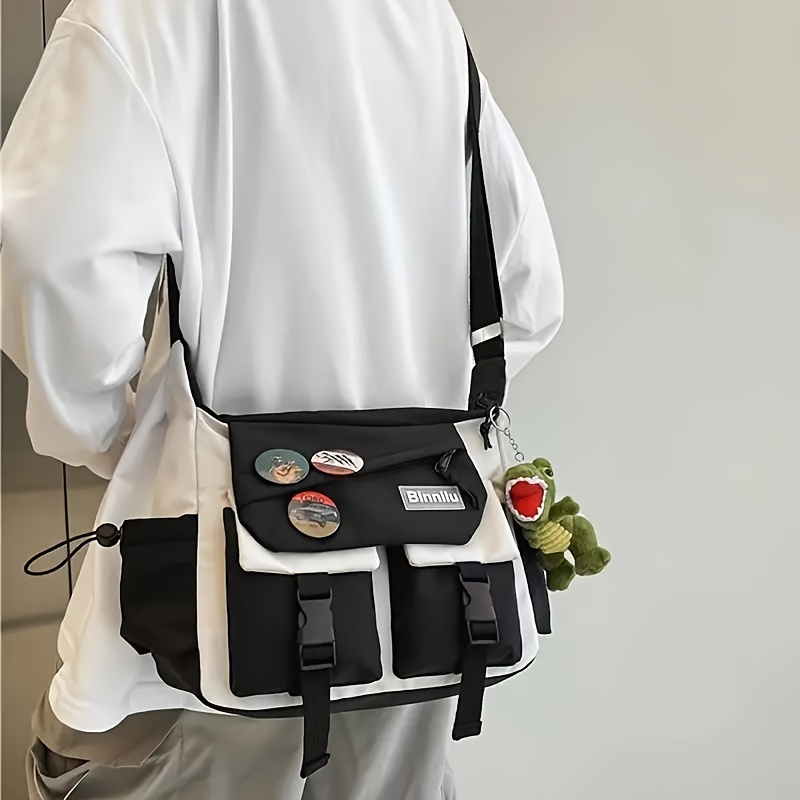 Men's Japanese Style Crossbody Bag - Large Capacity Casual Canvas ...