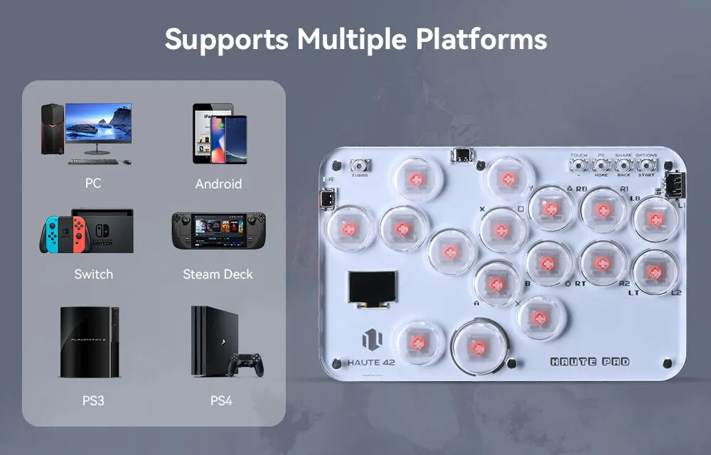 ⭐NEW Haute42 Arcade Hitbox Controller Fight Stick PC Joystick Hitbox ...
