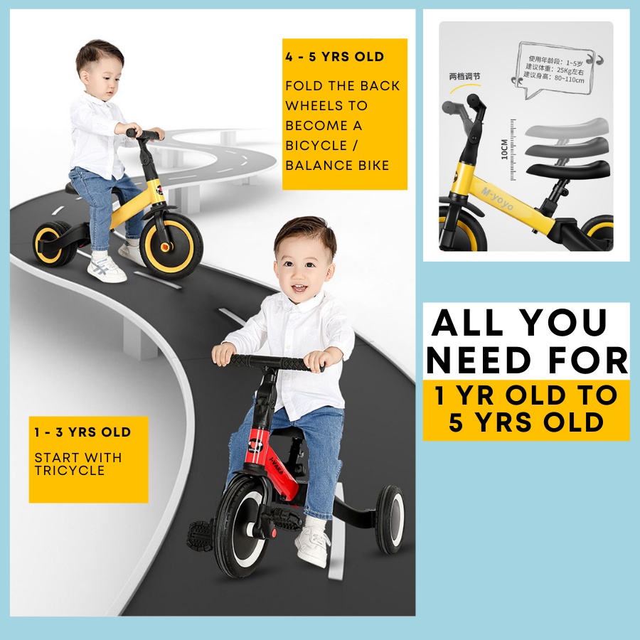 Balance Bike for Kids 6 in1 Multi-function Bike Scooter Tricycle Baby ...