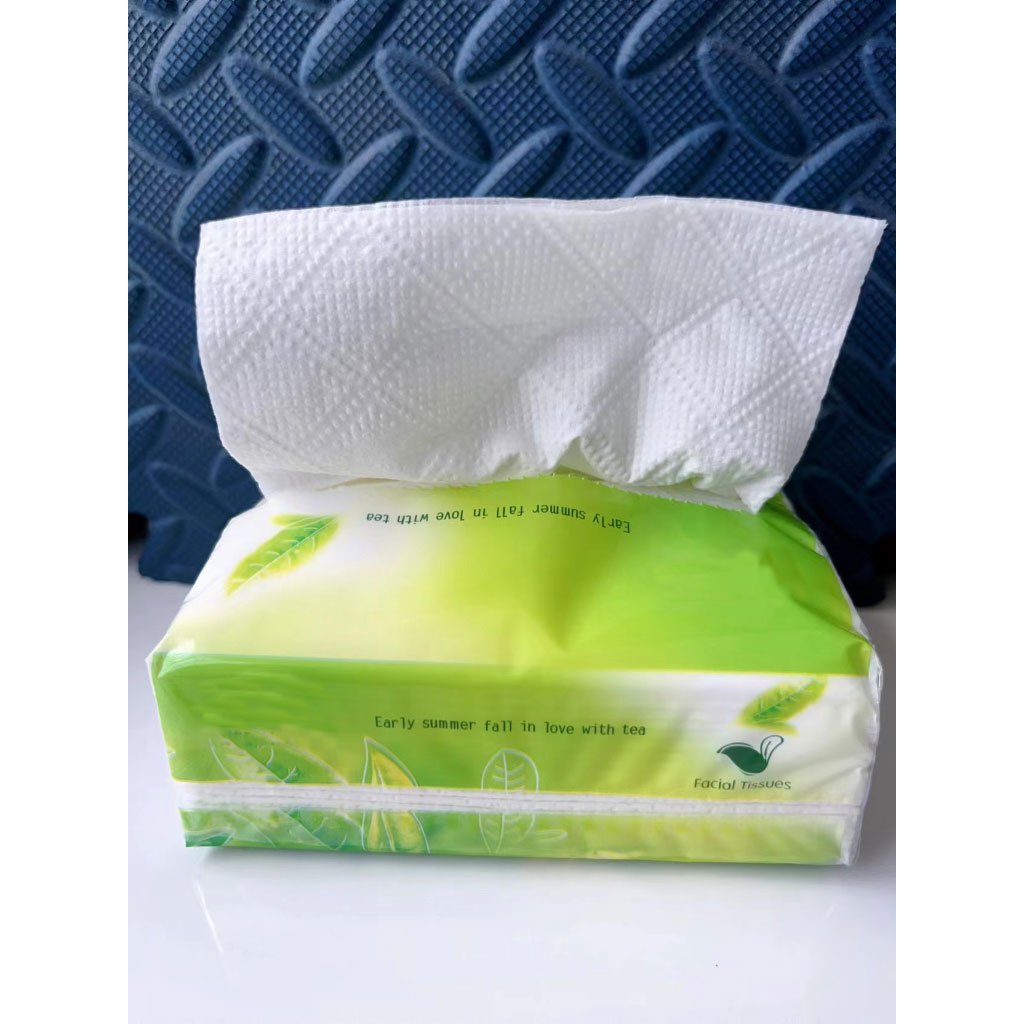Facial Tissue Paper 3/4-ply 10 Packs Organic green tea(1pc pull down ...