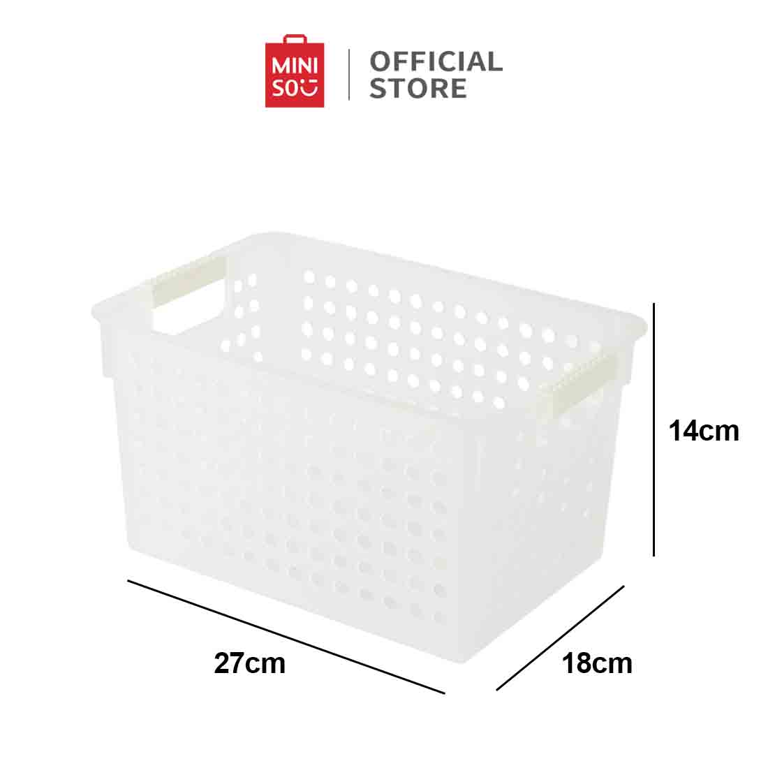 Miniso X Dual Handles Type Large Storage Basket White Storage Box ...