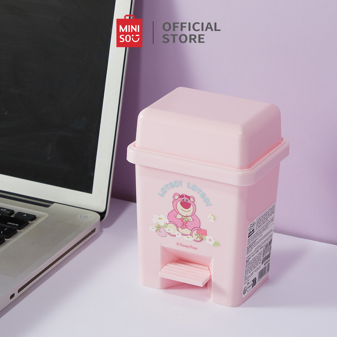 Miniso x Disney Trash Can Lotso Strawberry Bear Cute Mini Trash Can ...