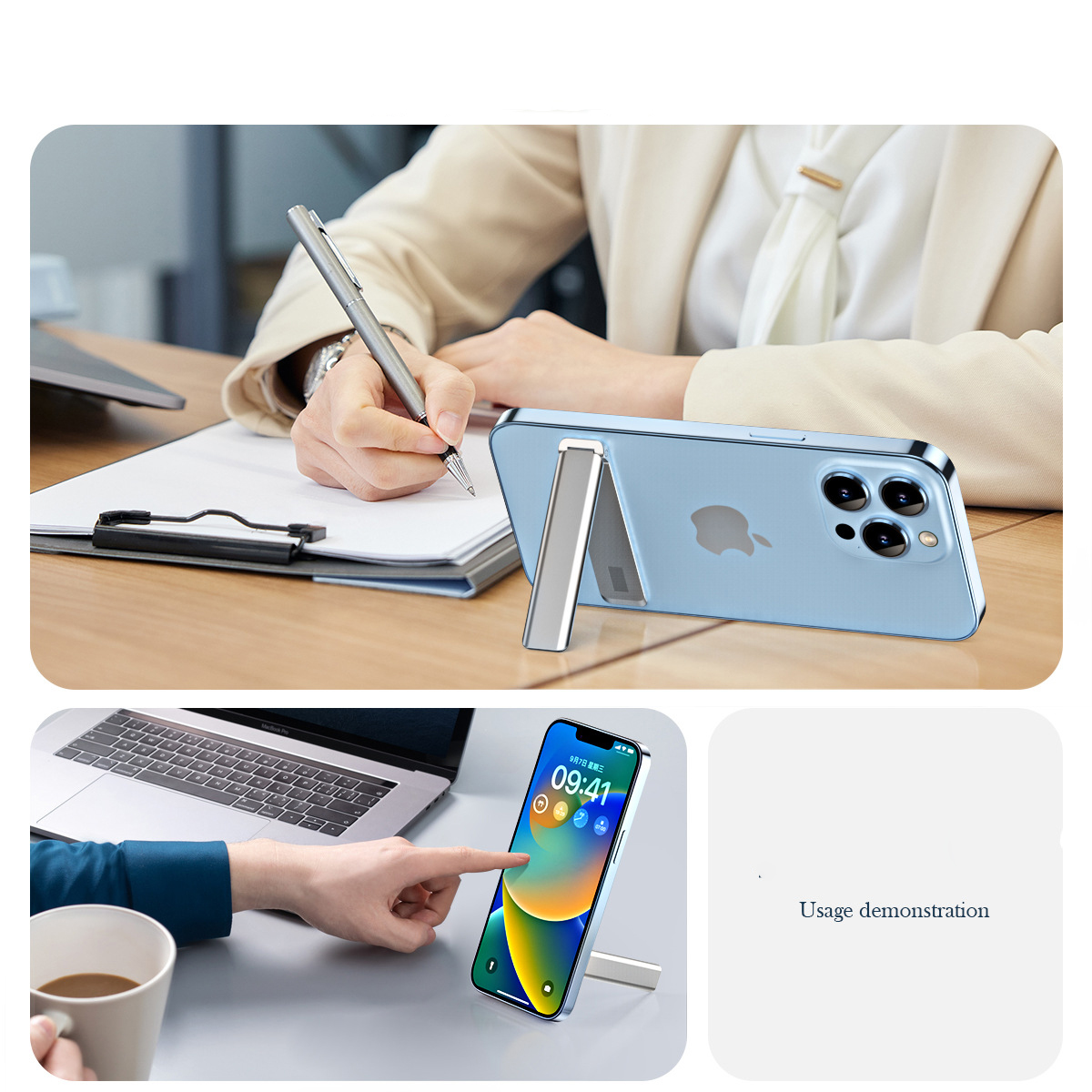 Phone Kickstand Vertical and Horizontal Desk Stand, Adjustable Angle ...