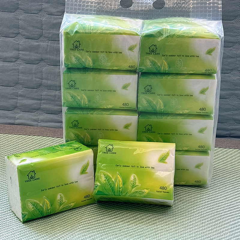 480sheets 8packs/10packs Organic green tea 8/10pcs Facial Tissue Paper ...