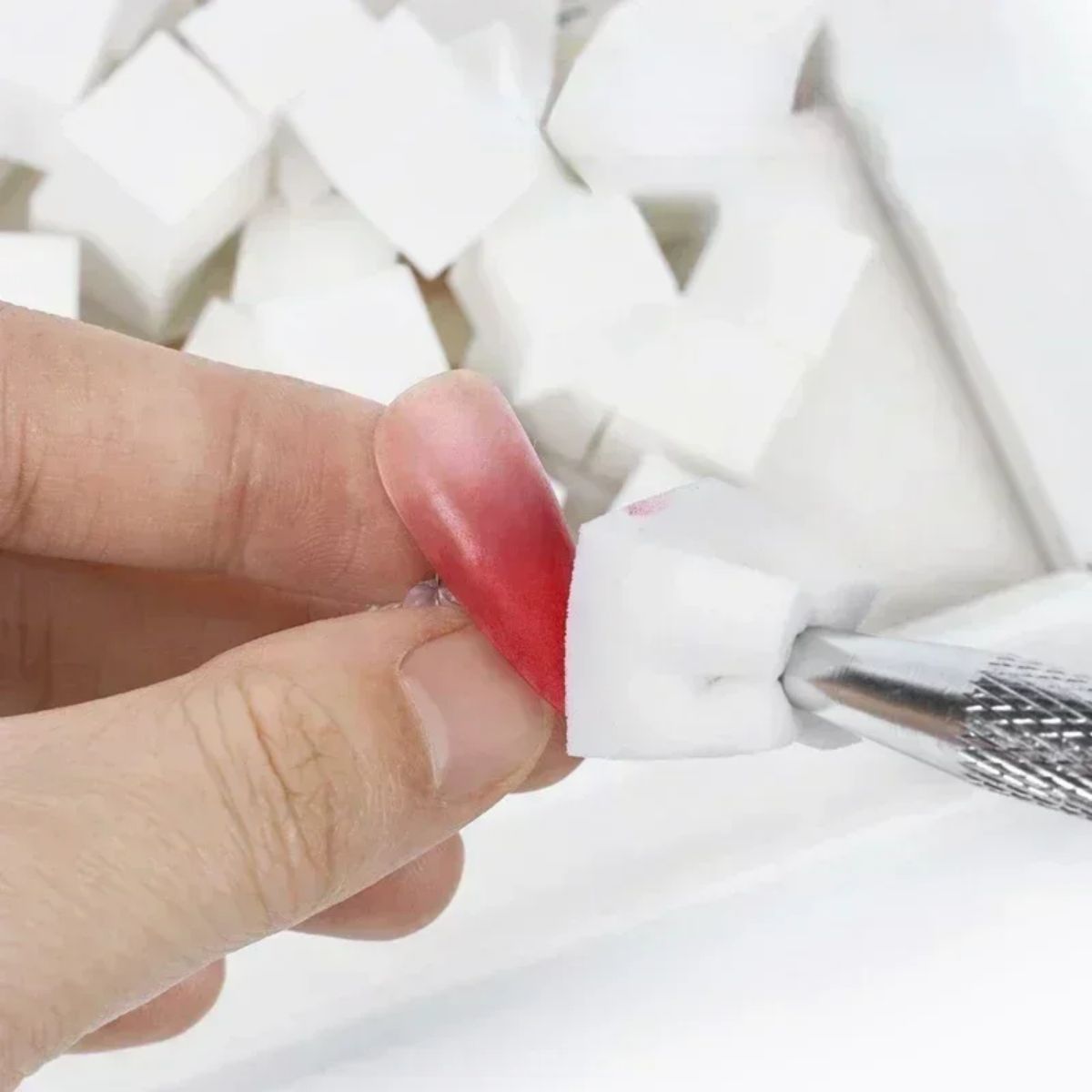 1Pc+50Pcs 1*1cm Small Nail Gradient Soft Sponge Design Square Drawing ...