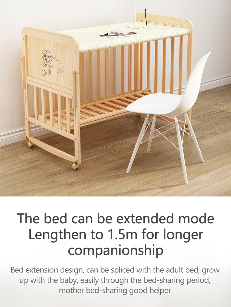 Wooden Crib Wooden Shelf Crib Rocker Crib with Mosquito Net and ...