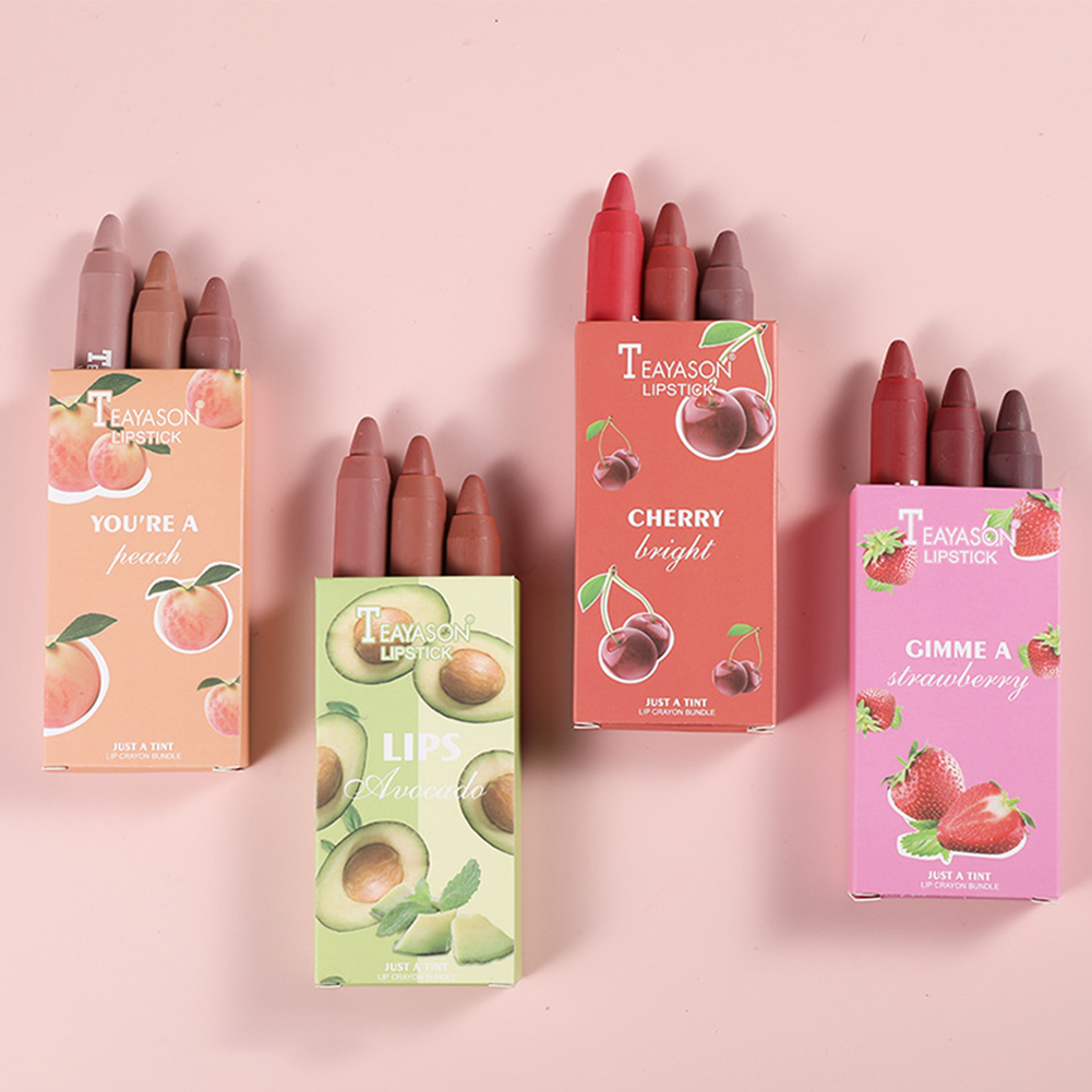 TEAYASON 3Pcs Set Matte Velvet Lipstick Pen Delicate Smooth Waterproof ...