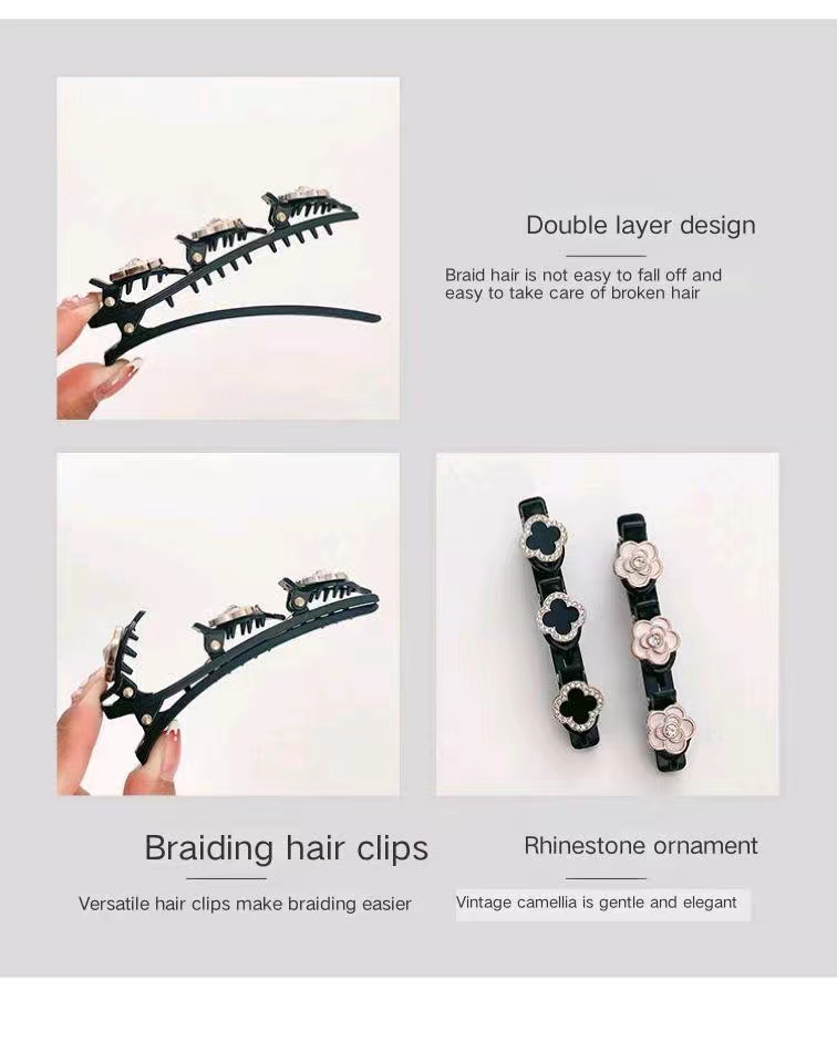 New Year's gift new Versatile Duck Mouth Clip Hair Braid Double layer ...