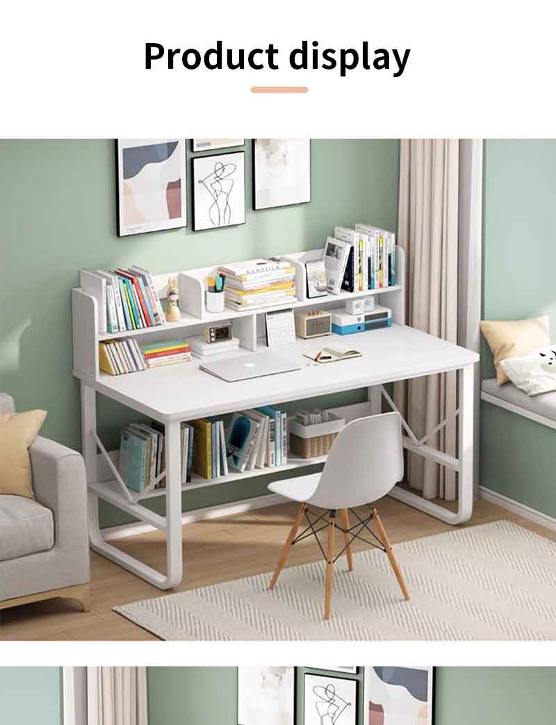 Study Table Computer Desk Office Table with Bookshelf 80/100/120 CM for ...