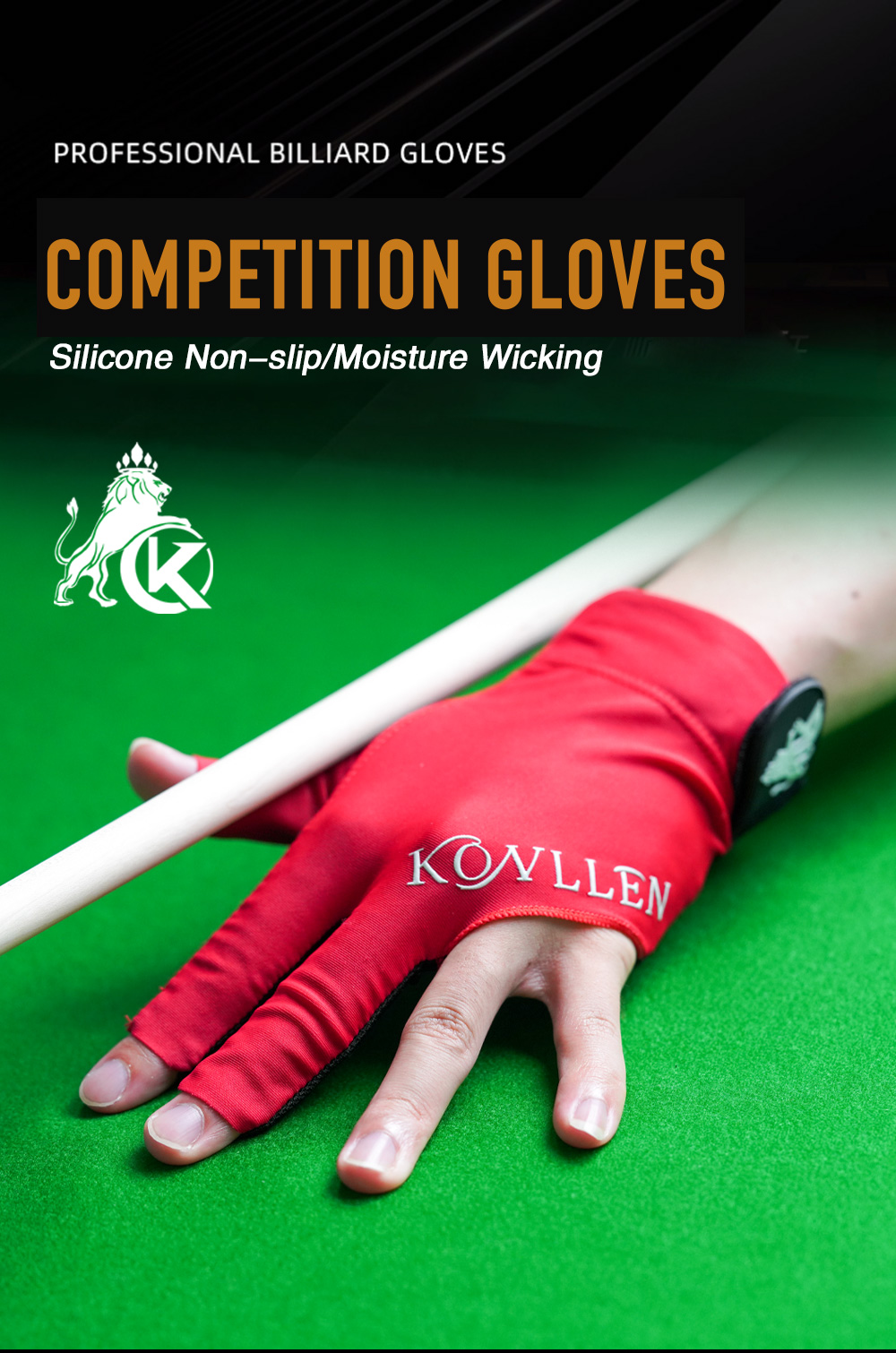 KONLLEN new Pool Glove Fingerless Gloves Left Hand Gloves Snooker ...