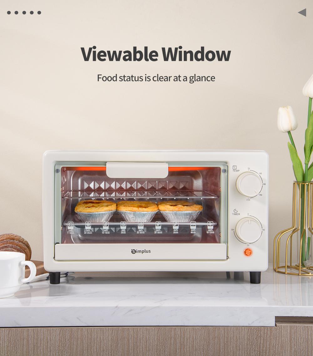 Simplus 12L Electric Oven for Baking Multifunctional Oven Toaster Household Countertop Oven ...