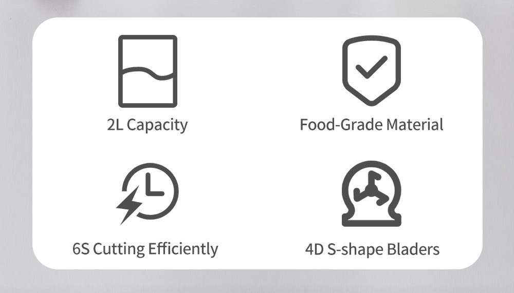 Simplus 2L Electric Meat Grinder Chopper and Blender Multifunctional ...