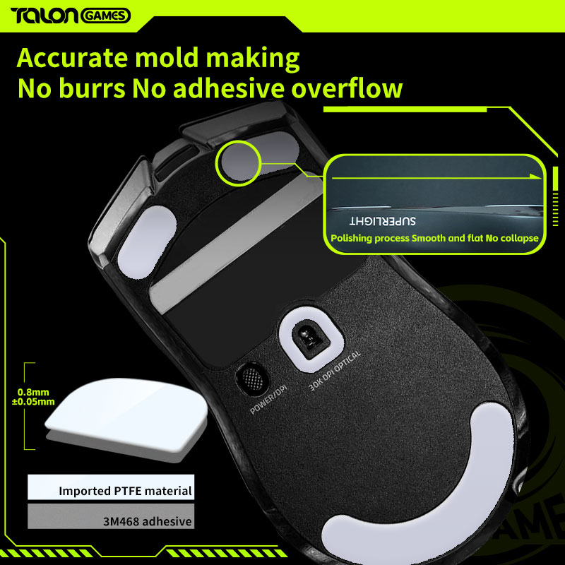 2Sets/Pack TALONGAMES Custom Curved Edge Mouse Skates Mouse Feet for ...